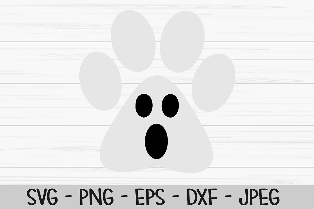 Ghost Paw Print Svg, Halloween Svg, Dog Svg, Dog Bandana Svg, Dxf, Png ...