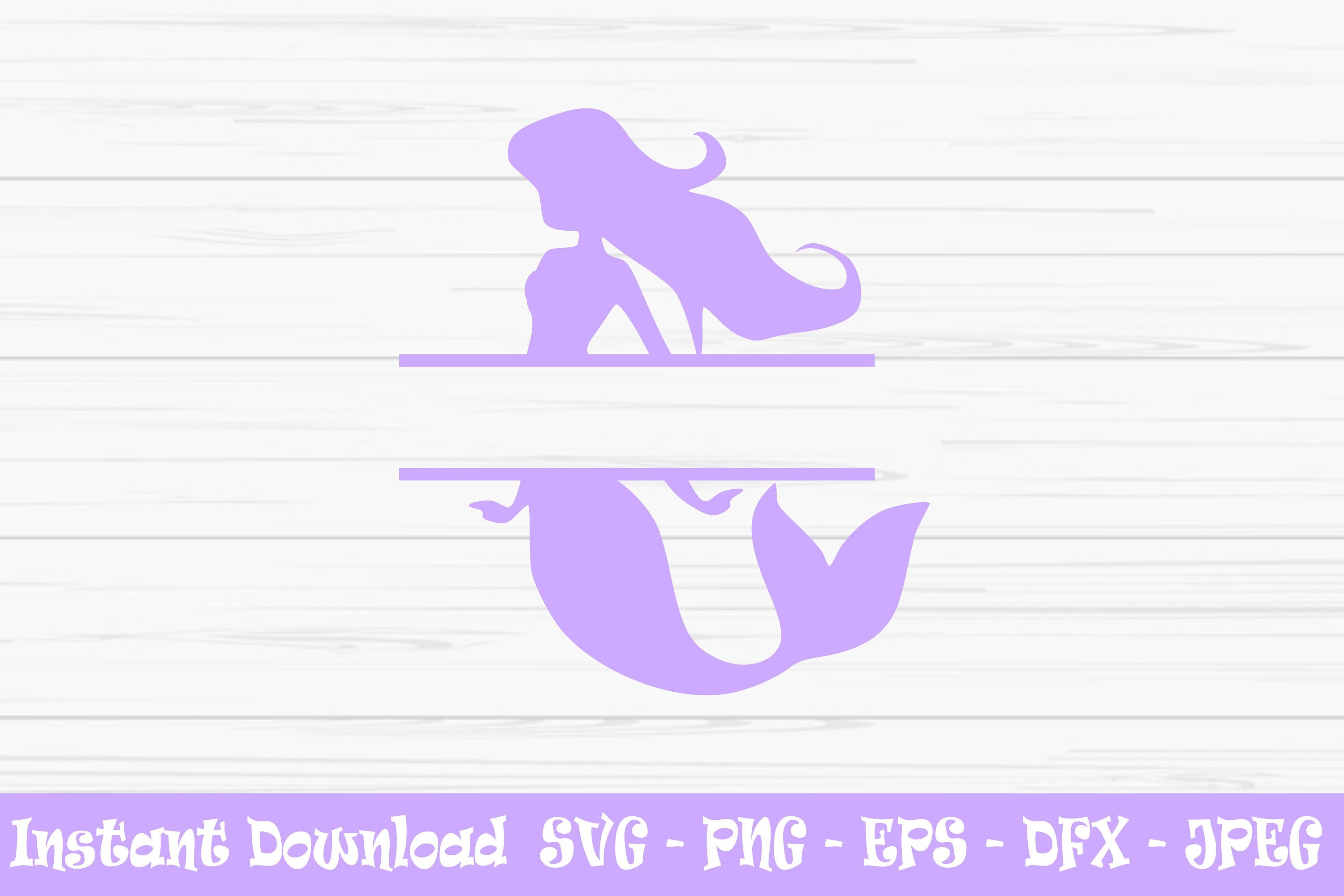 Mermaid Monogram Svg Summer Svg Baby Kids Svg Split Name - Etsy