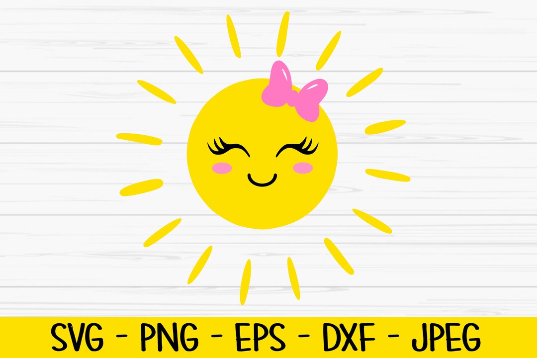 Sun Cute Face Svg, Summer Svg, Sun Svg, Baby Kids Svg, Dxf, Png, Eps ...
