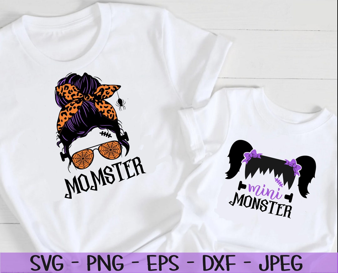 Momster Svg, Halloween Svg, Mini Monster Svg, Mommy and Me Svg, Dxf ...