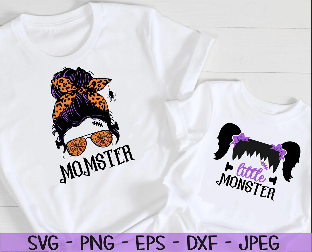 Momster Svg, Halloween Svg, Little Monster Svg, Mommy and Me Svg, Dxf ...