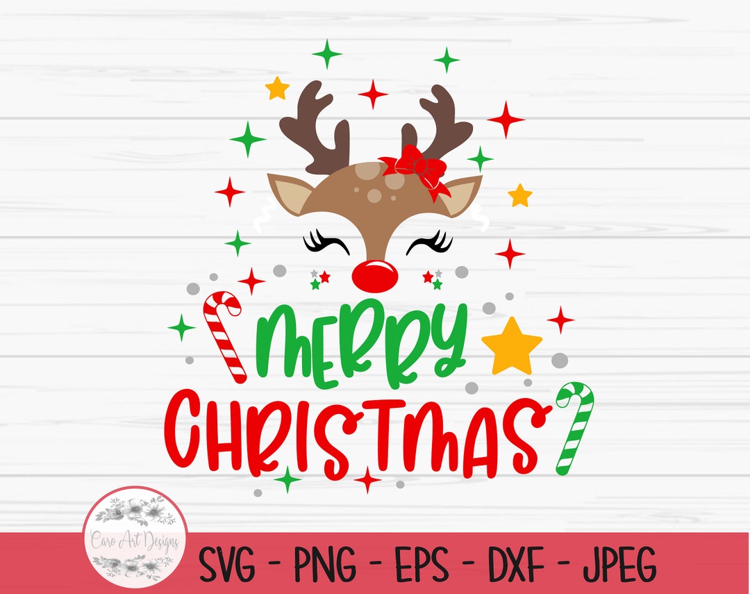 Merry Christmas Svg, Reindeer Svg, Baby Girl Svg, Dxf, Png, Eps, Jpeg ...
