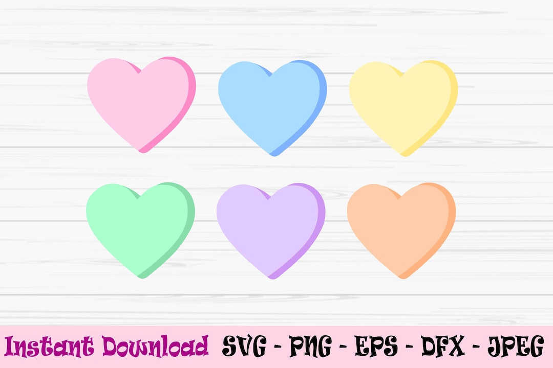 Sweet Heart Candy Svg, 6 Valentine Candy Svg, Valentines Day Svg,dxf ...