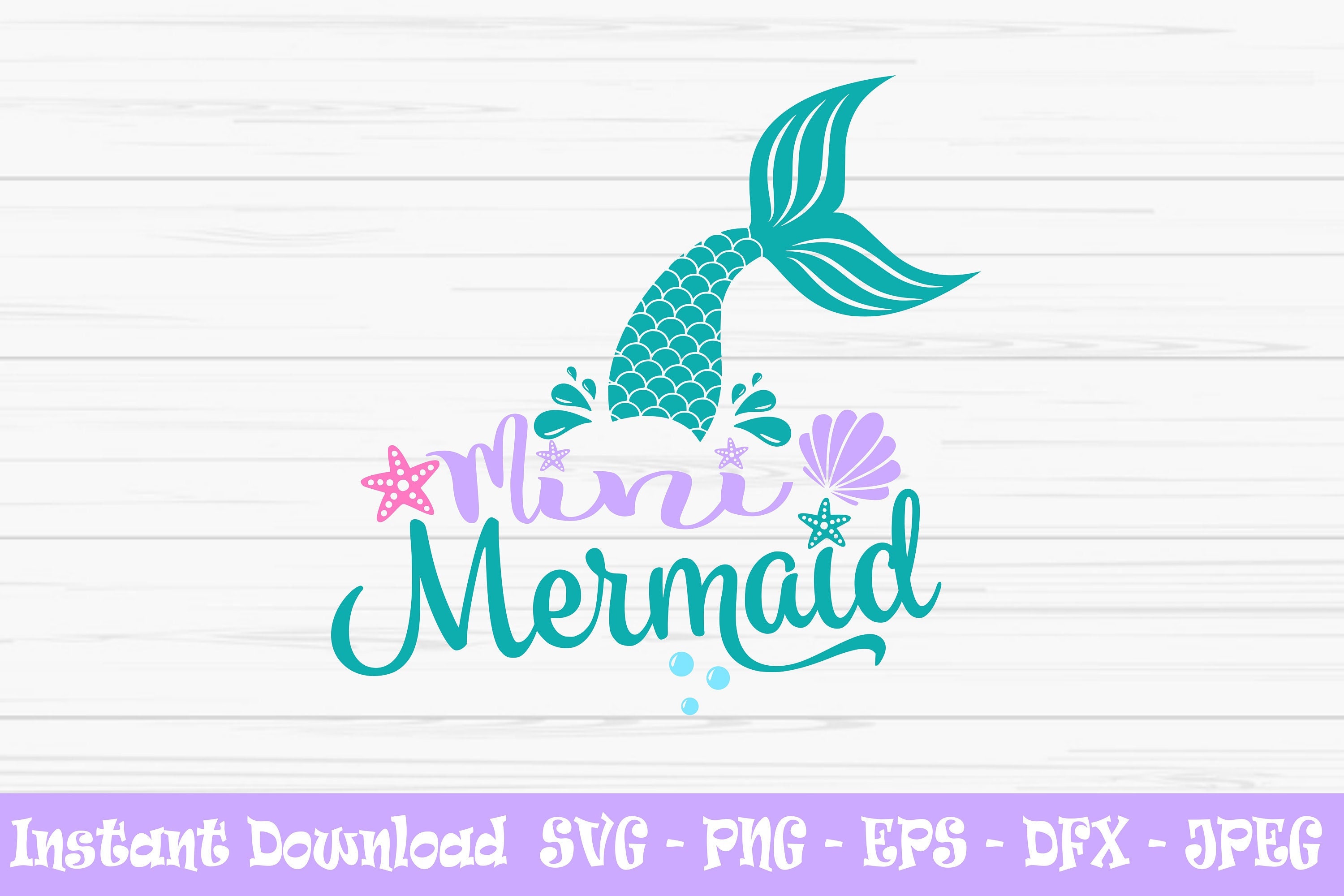 Mini Mermaid Svg Summer Svg Mermaid Svg Baby Kids Svg Dxf - Etsy