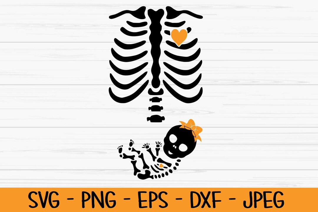Baby Girl Skeleton Svg, Halloween Svg, Pregnancy Announcement Svg, Dxf ...
