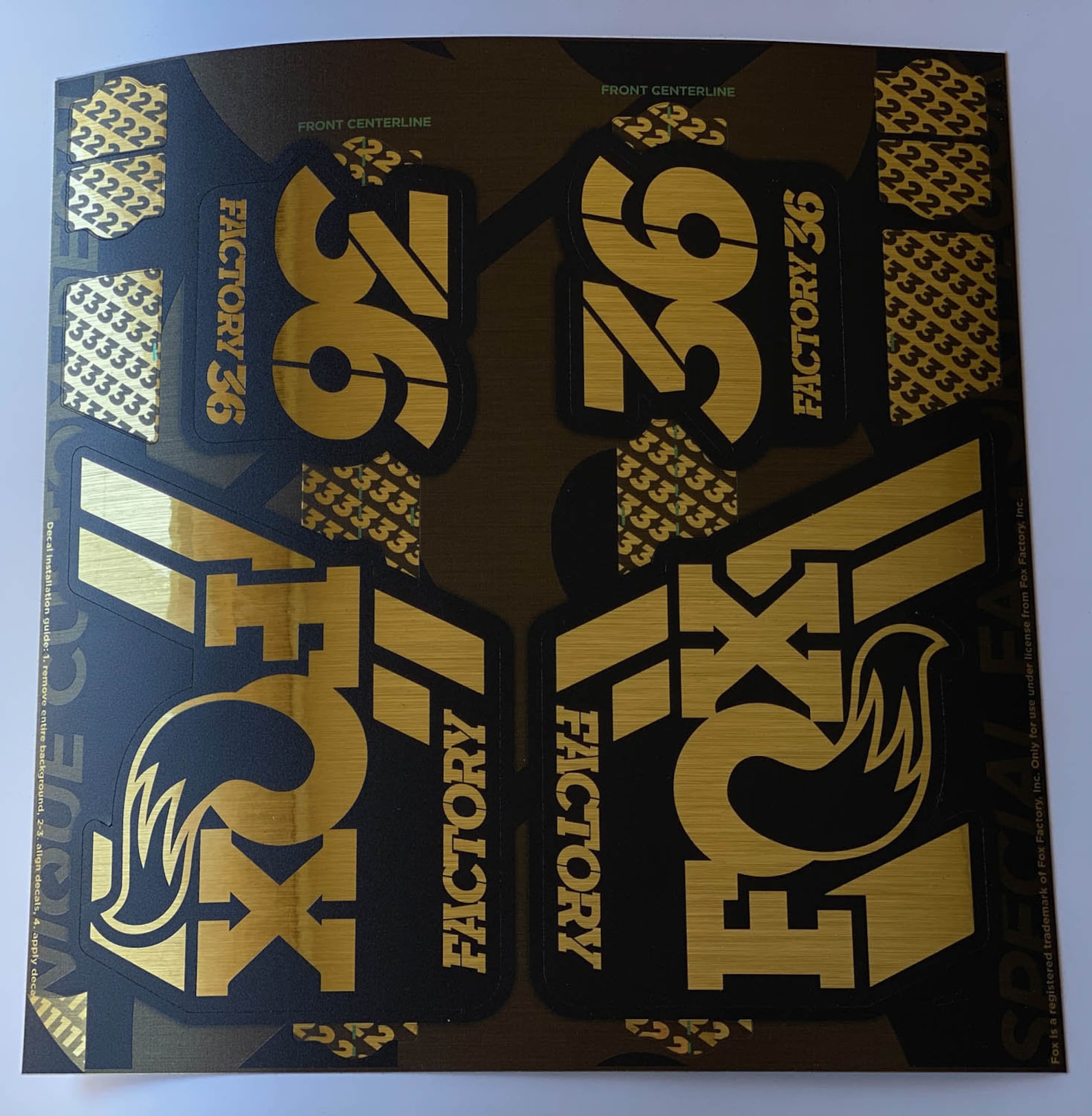 Fox 36 Decals Factory Sticker 2020 Silver Chrome Kashima Gold Oil Slick ...
