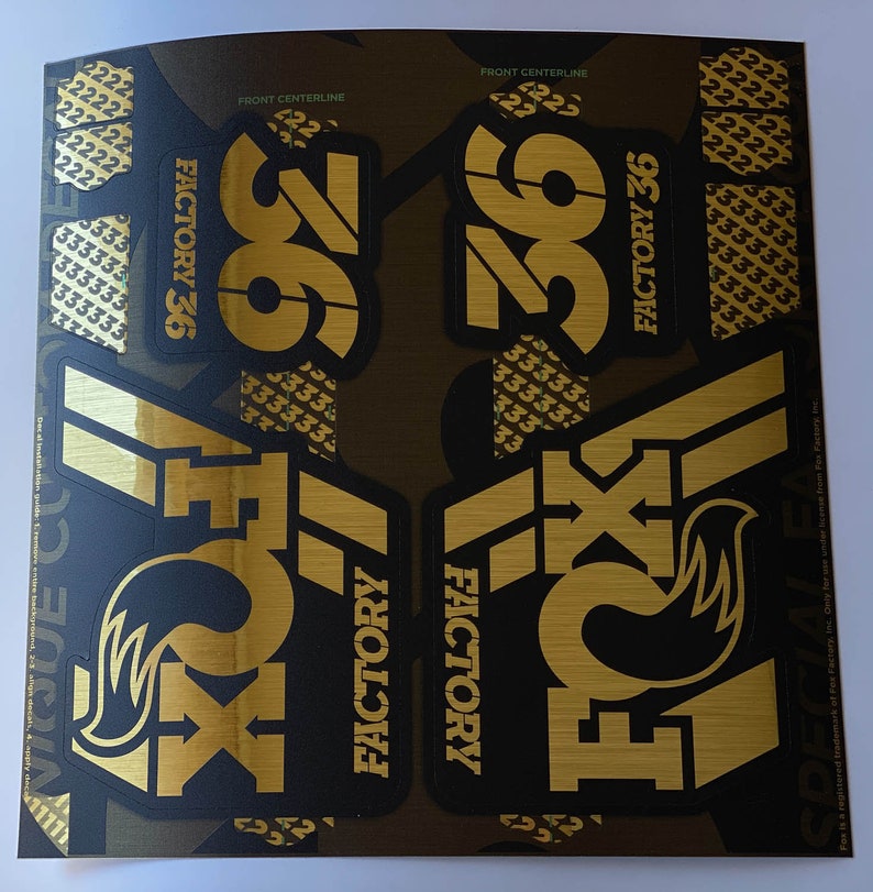 Fox 36 Decals Factory Sticker 2020 Silver Chrome Kashima Gold Oil Slick ...