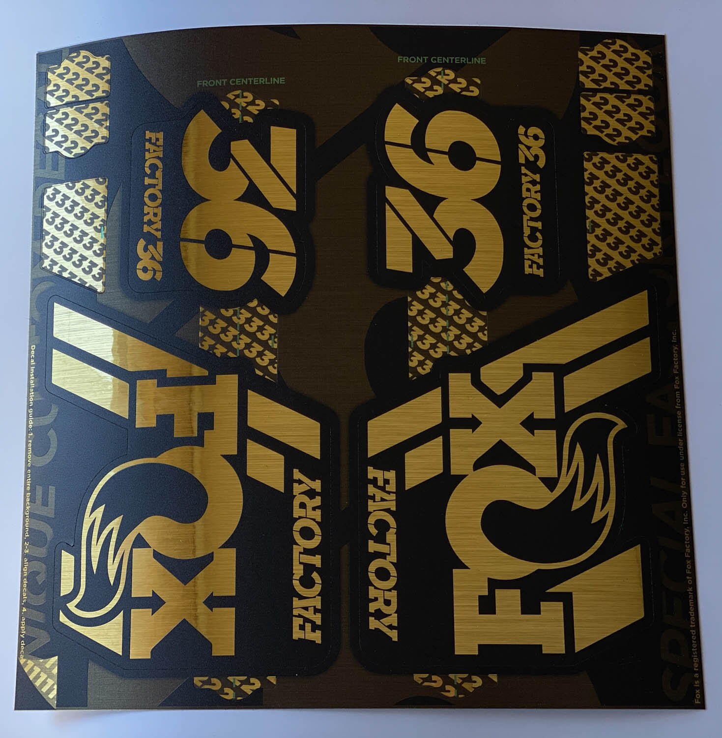 Fox 36 Decals Factory Sticker 2020 Silver Chrome Kashima Gold Oil Slick ...