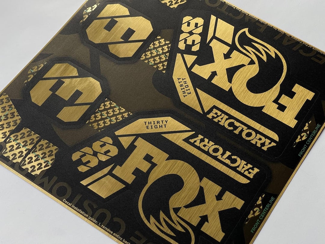 Fox 38 Decals Factory Sticker Silver Chrome Kashima Gold - Etsy