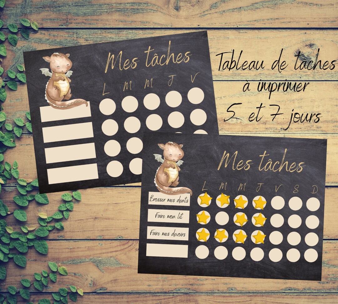 Kids Dragon Rewards Task Chart - Etsy