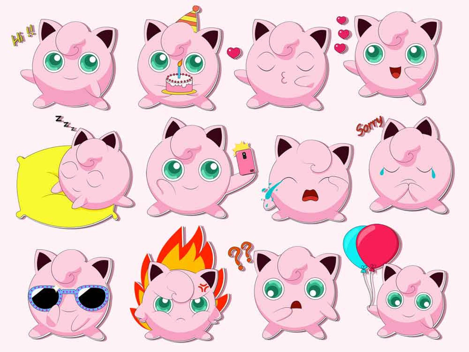 PRINT & CUT Pokemon Jigglypuff Sticker Sheet PNG Clipart - Etsy