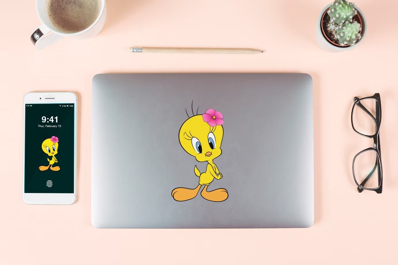 Tweety Bird SVG Sticker, Cute Tweety Sticker, Tweety Cartoon Sticker ...