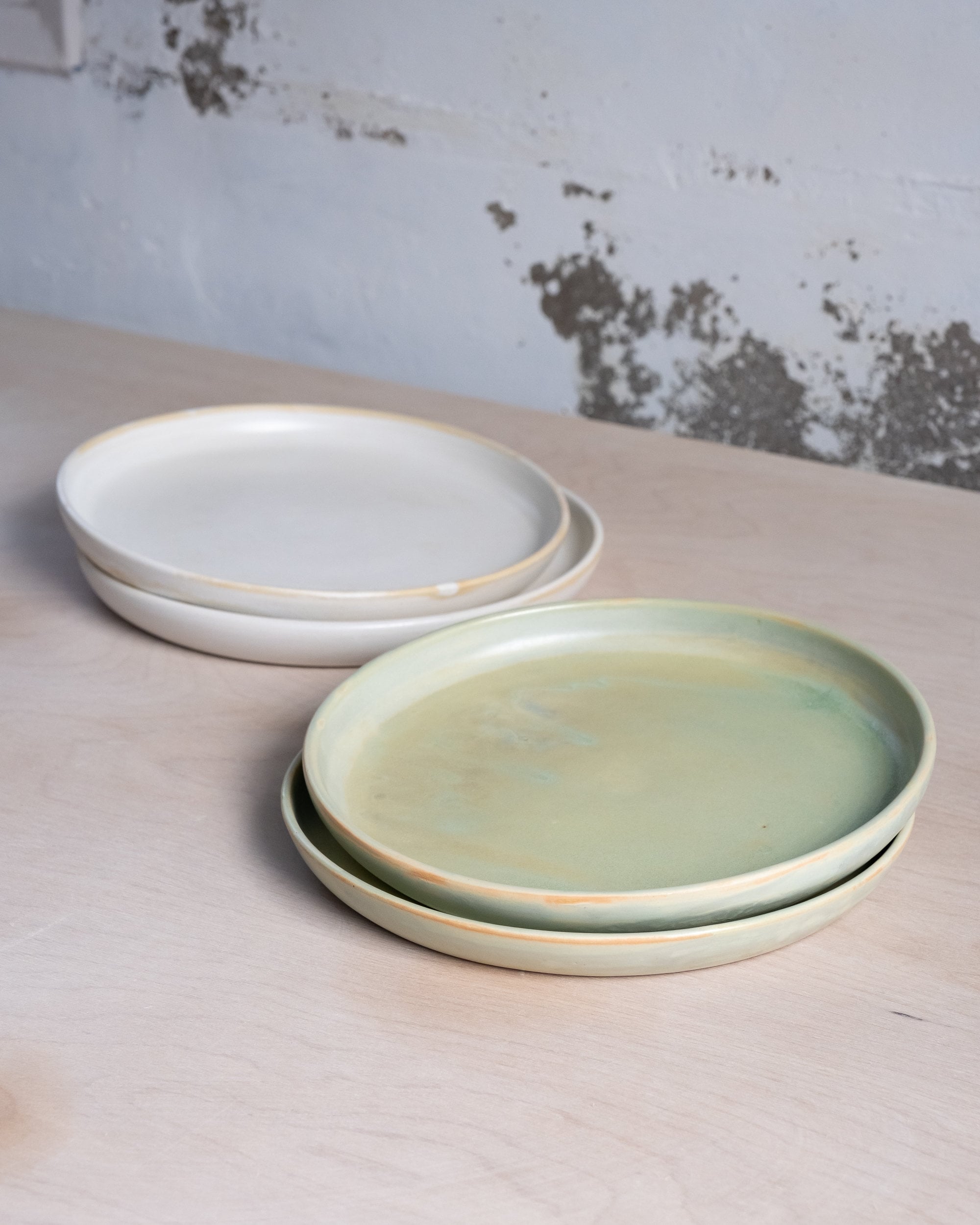 TO ORDER SET of 2 White Flat Plates. Wheel Thrown Stoneware - Etsy