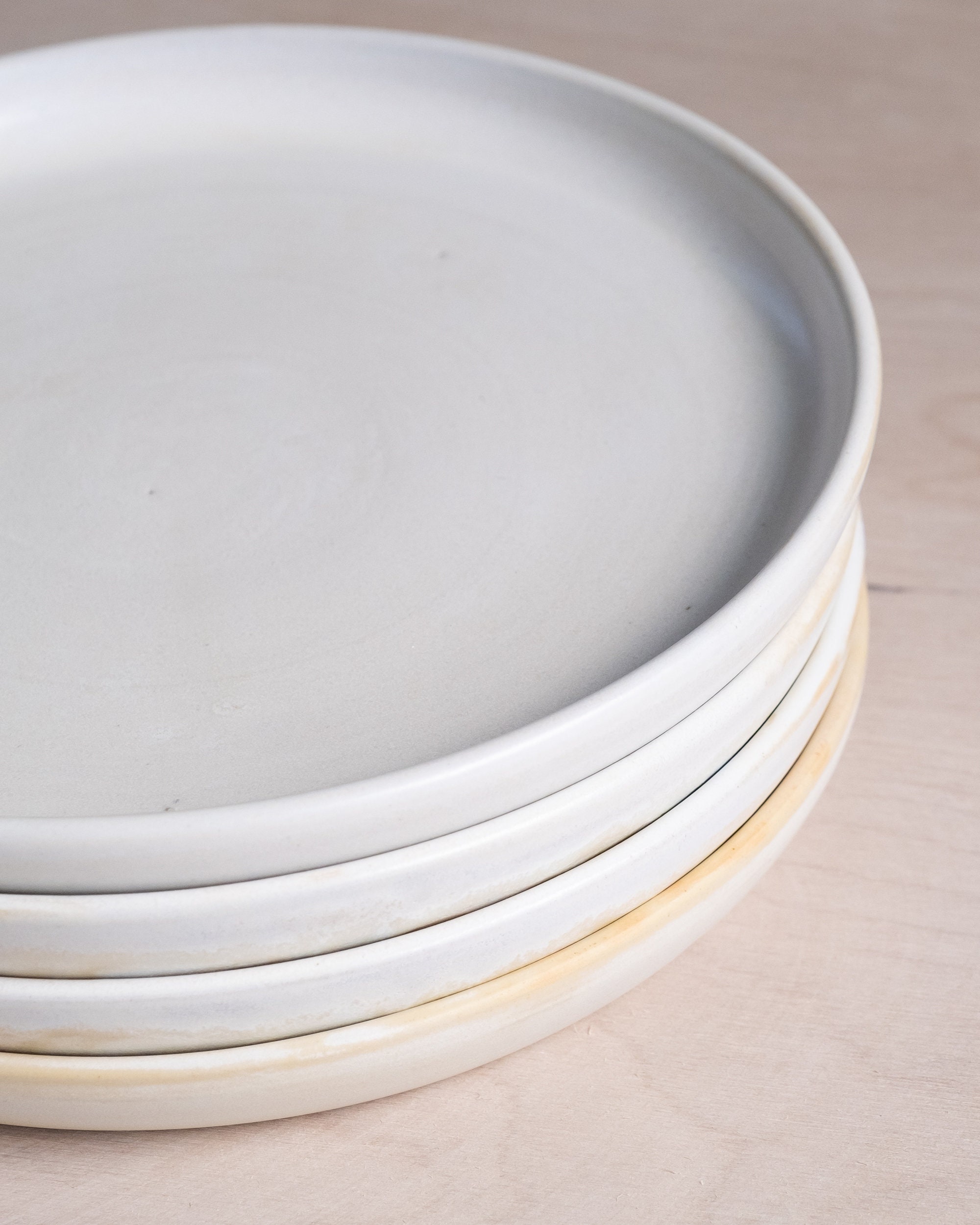 TO ORDER SET of 2 Black Flat Plates. Wheel Thrown Stoneware - Etsy