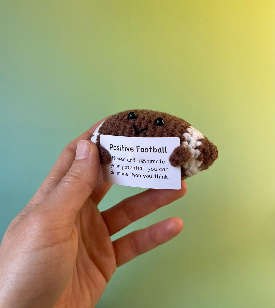 Positive Football - Crocheted Emotional Support - Your Lucky Charm for ...