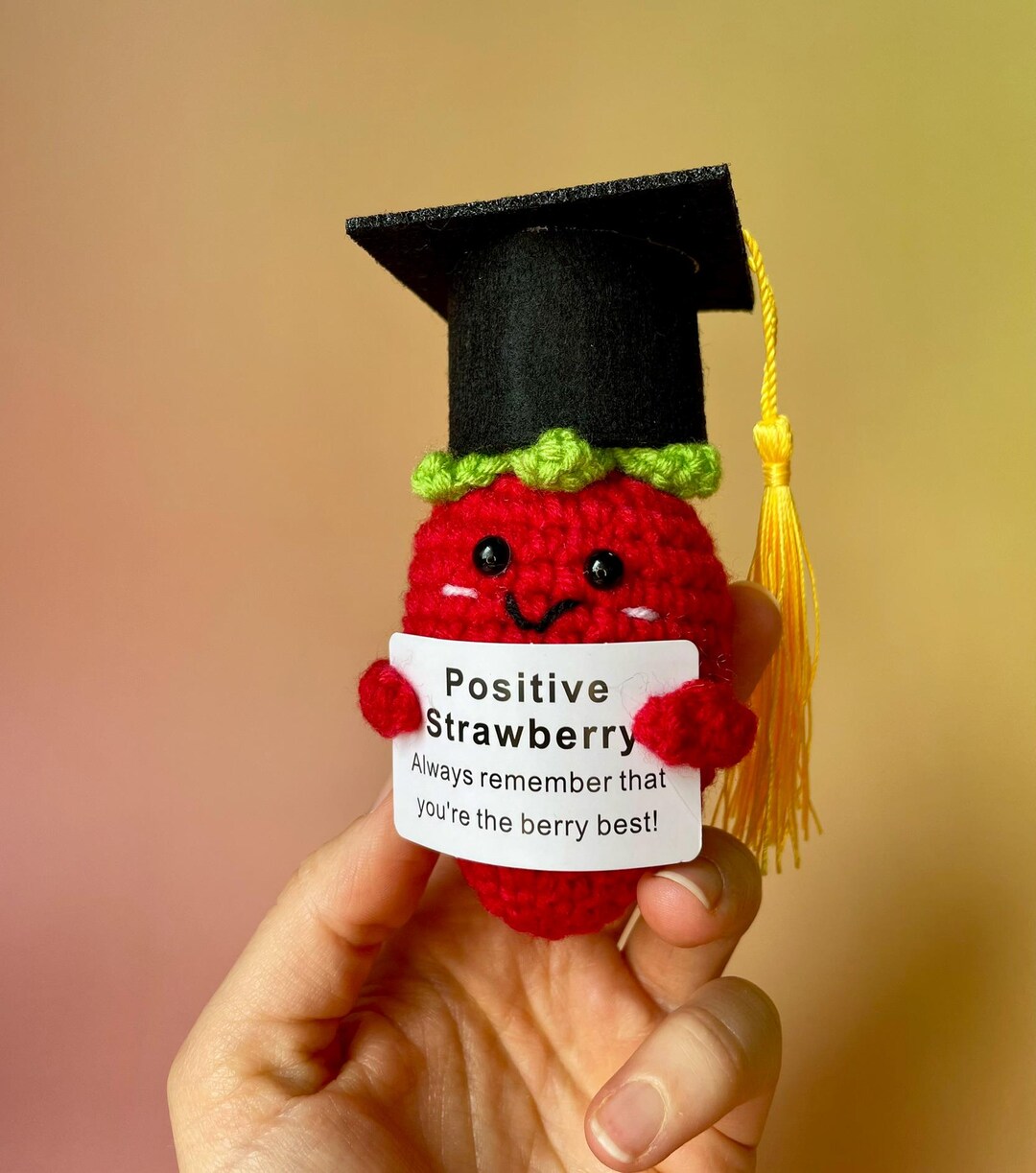 Positive Strawberry - Happy Graduation Strawberry With Diploma Hat ...