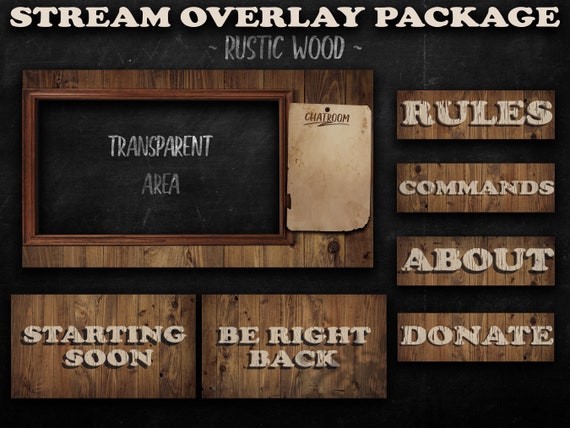 Rustic Wood Twitch Stream Overlay Package Static Rustic Wood - Etsy