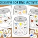 Digraph Sorting Activity Jars, Initial Consonant Digraphs Sh Ch Th Wh ...