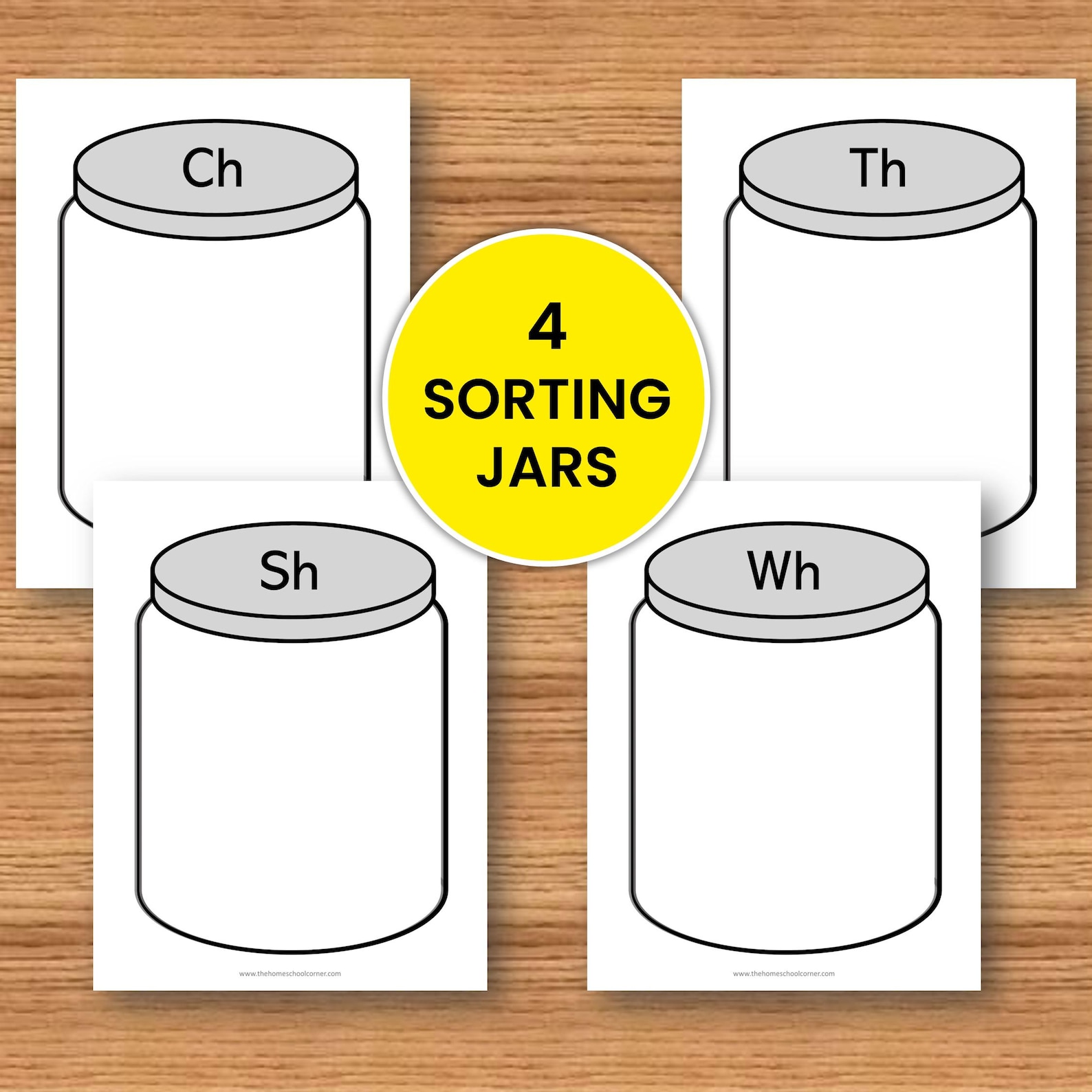 Digraph Sorting Activity Jars: Initial Consonant Digraphs, Sh Ch Th Wh ...