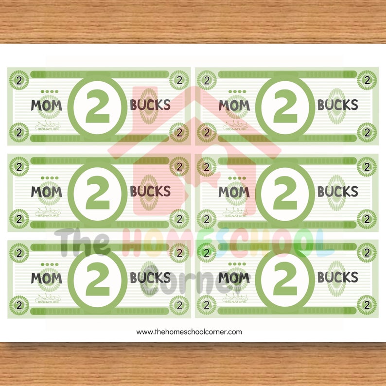 Mom Bucks Printable, Chore Chart Money, Reward System, Kids Behavior ...