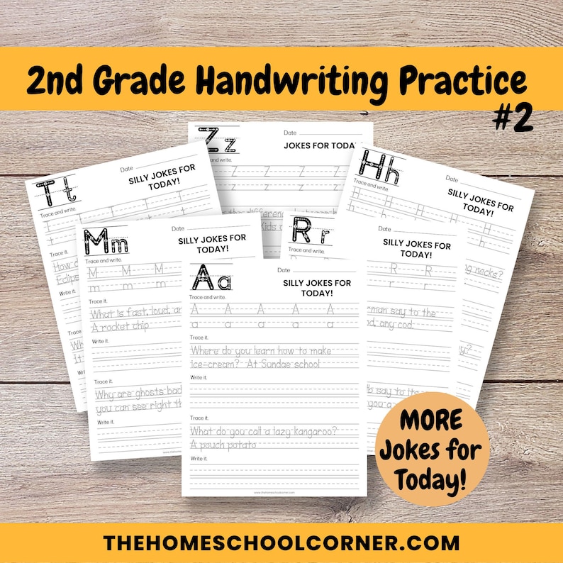2nd Grade Handwriting Practice: Jokes of the Day (PDF) - Etsy Canada
