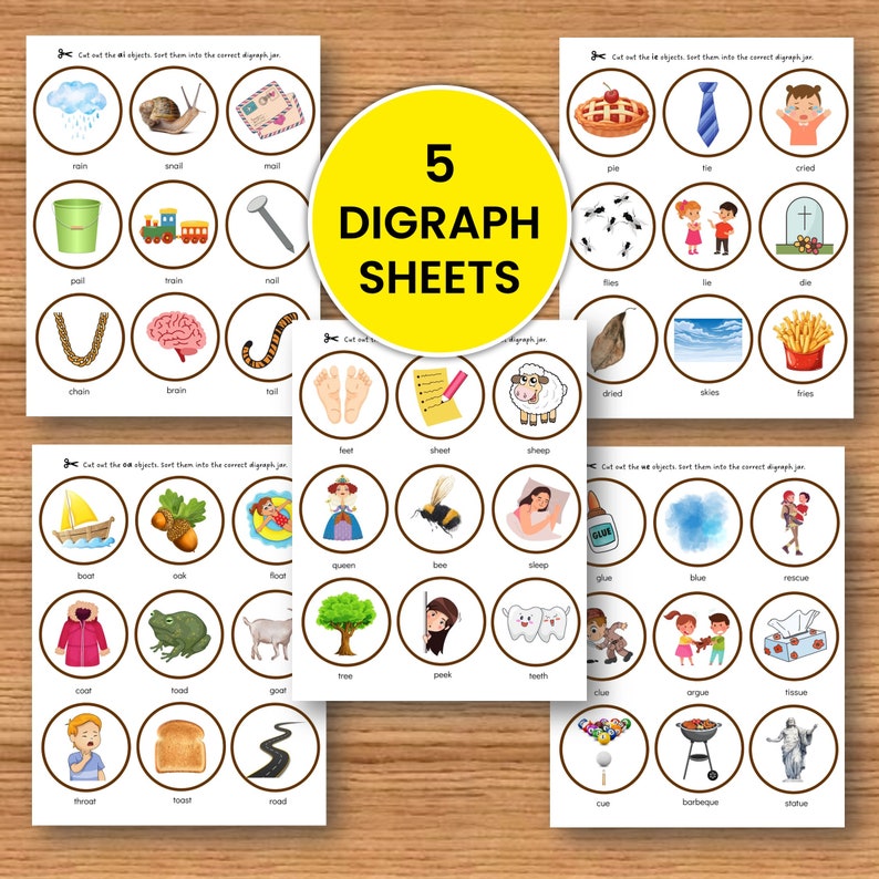 Vowel Digraph Sorting Activity Jars, Long Vowels Ai Ee Ie Oa Ue, Vowel ...