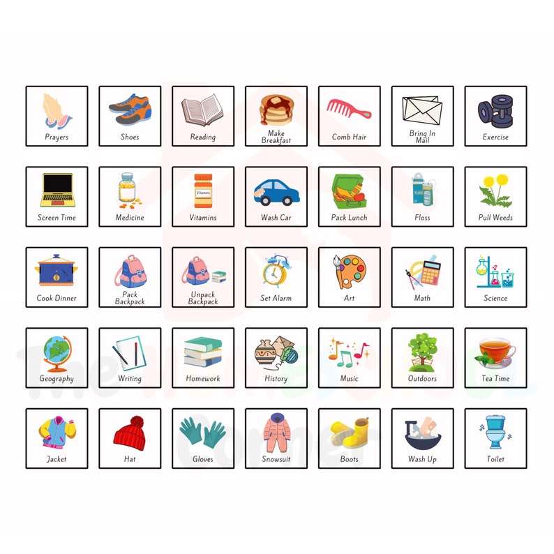 Daily Schedule for Kids With Visual Routine Cards, Morning Afternoon ...