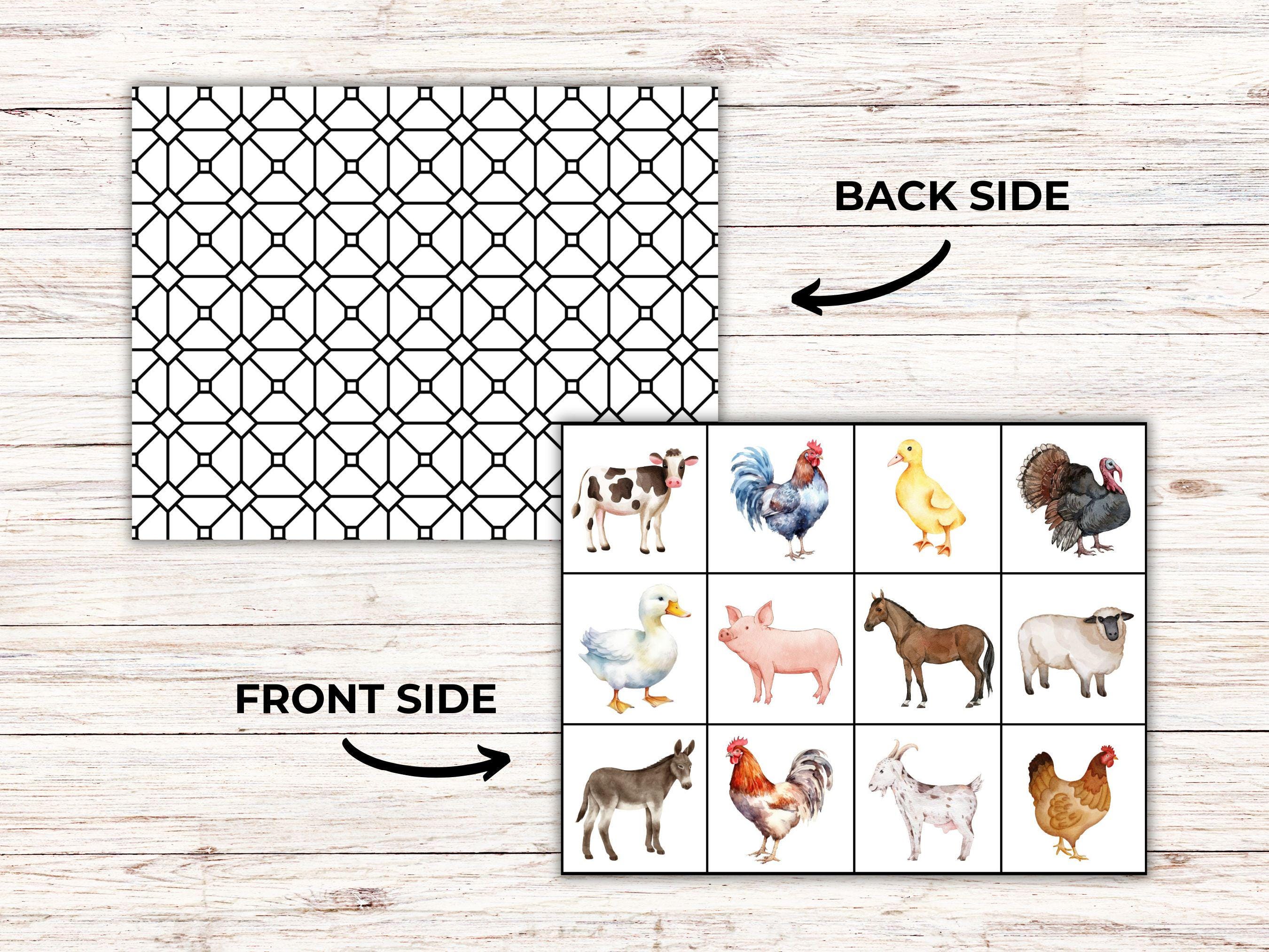 Farm Animals Memory Game, Matching Pictures, Preschool Printables ...