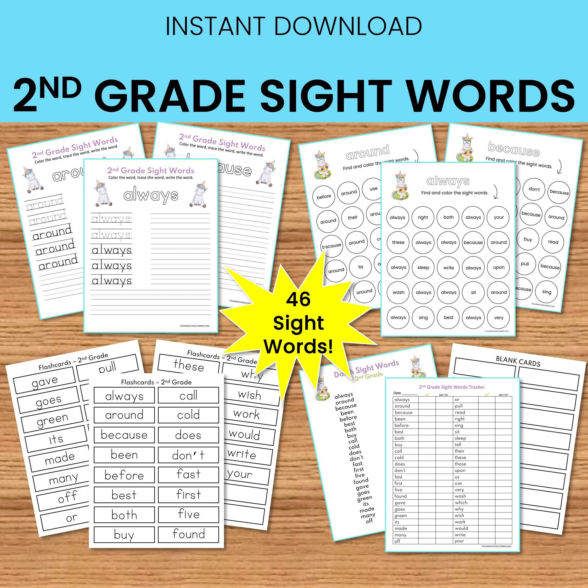 2nd Grade Dolch Sight Words Trace Write Worksheets Find & - Etsy