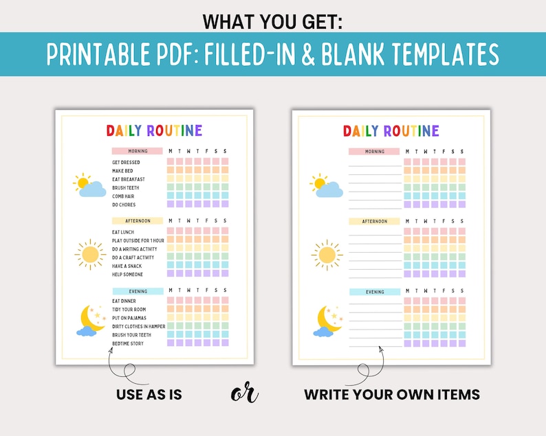 EDITABLE Daily Summer Routine for Kids Printable Summer Schedule Daily ...