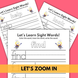 40 Printable Dolch Pre-k Sight Words Worksheets, Bonus Pre-k Sight Word ...