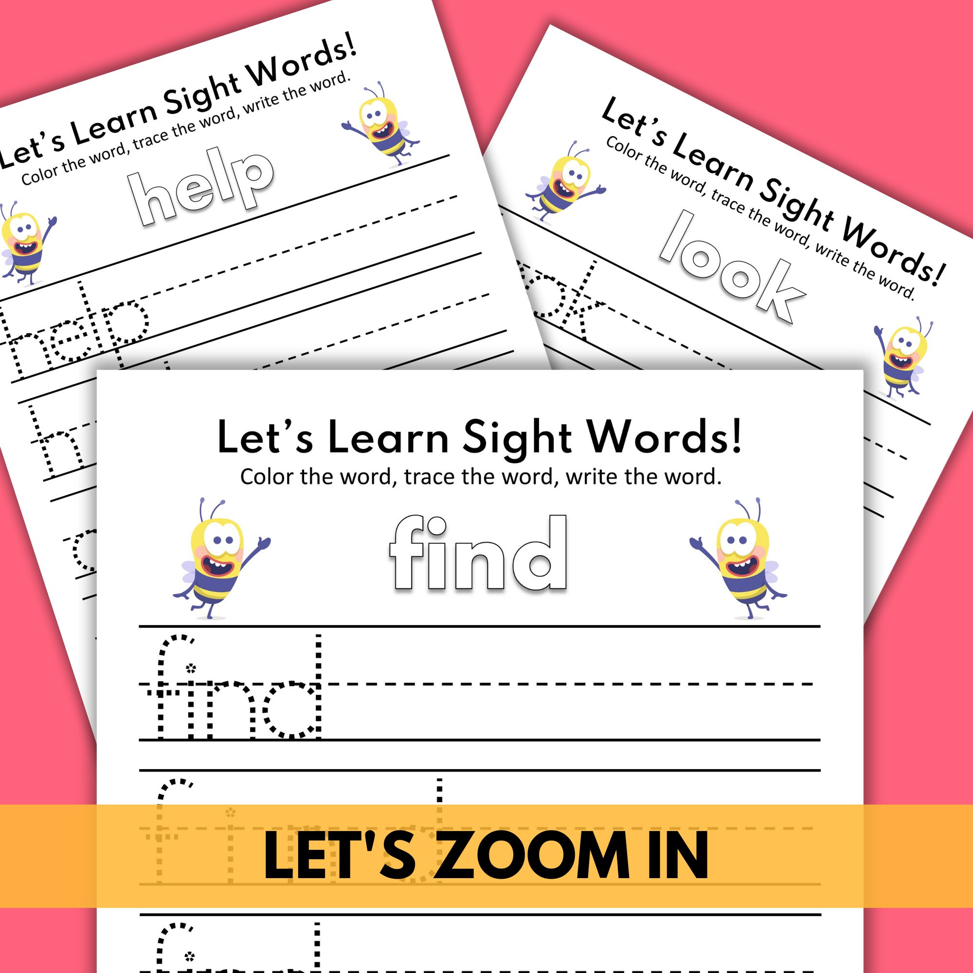 40 Printable Dolch Pre-k Sight Words Worksheets, Bonus Pre-k Sight Word ...