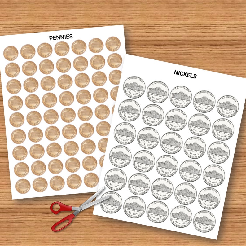 Printable American Coins, US Currency Coins, Play Money Coins, Toy ...