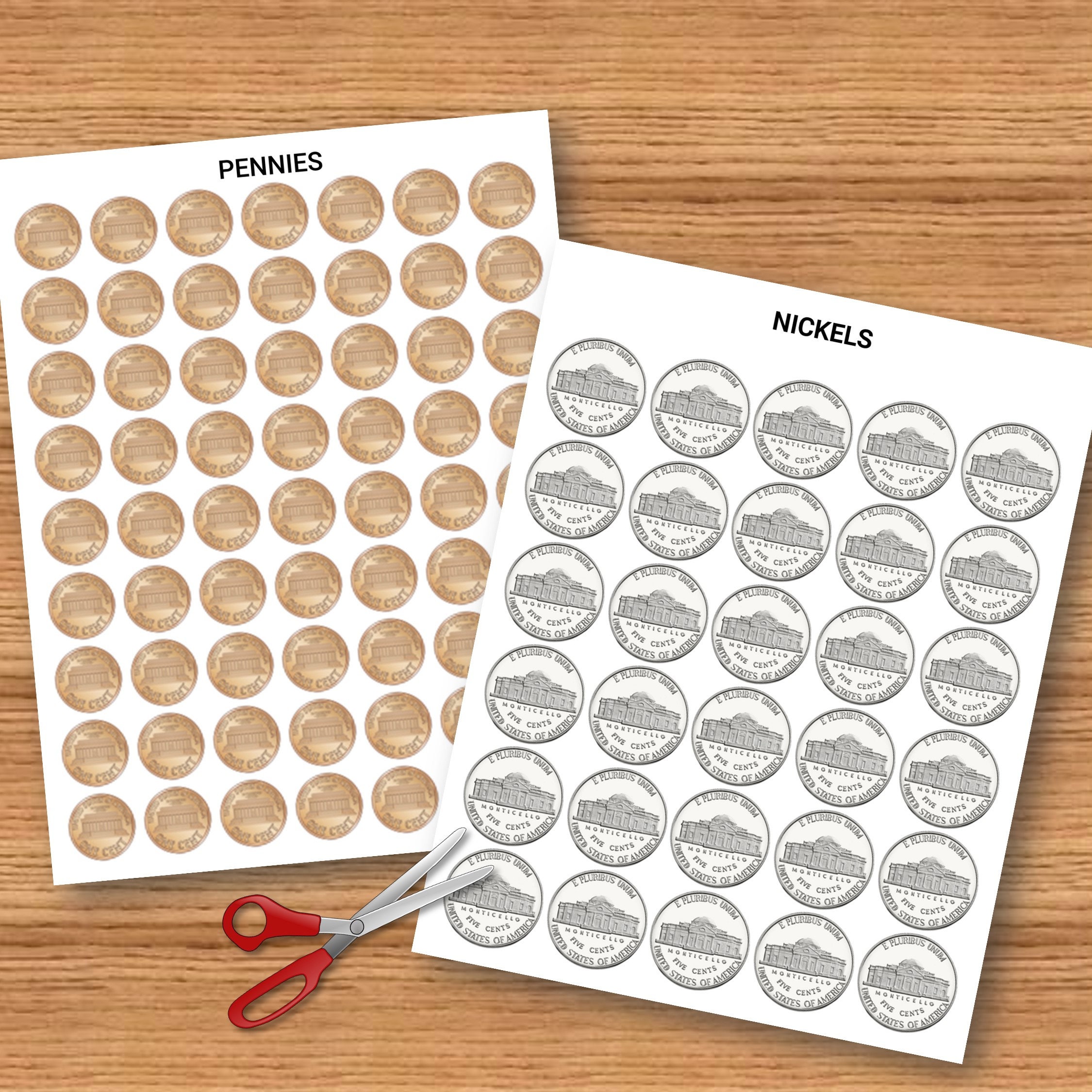 Printable American Coins, US Currency Coins, Play Money Coins, Toy ...