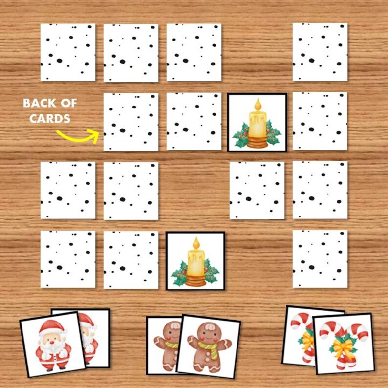 Christmas Memory Game: Holiday Matching Cards (printable) - Etsy Canada