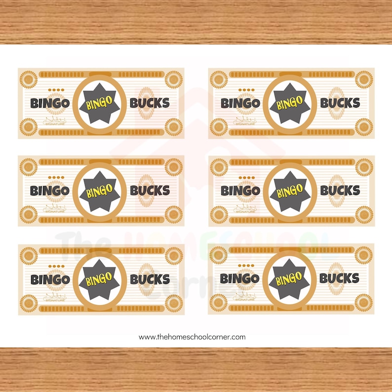 Bingo Bucks Printable: Play Money Reward Dollars (PDF) - Etsy