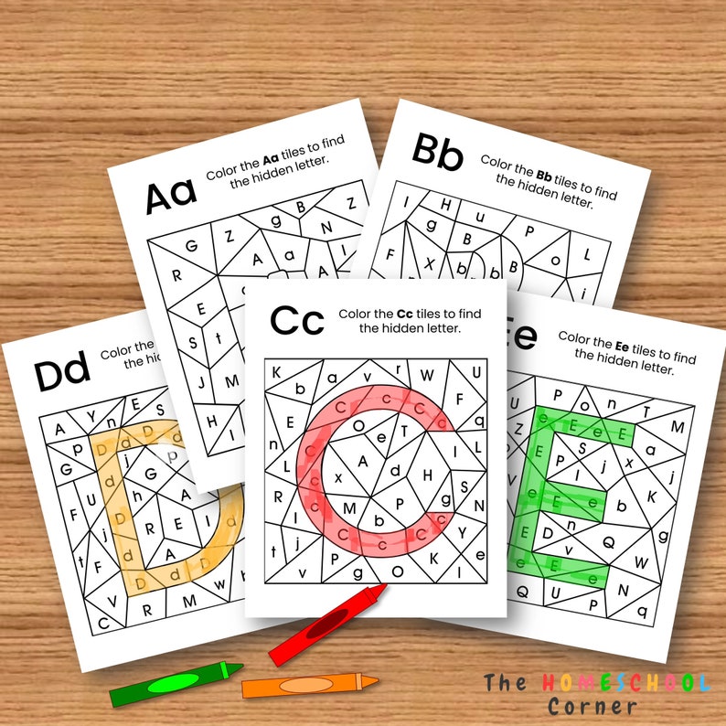 Alphabet I Spy, Find the Hidden Letter, Alphabet Worksheets for Kids ...