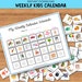 Weekly Kids Calendar, Printable Visual Schedule, Perpetual Calendar ...