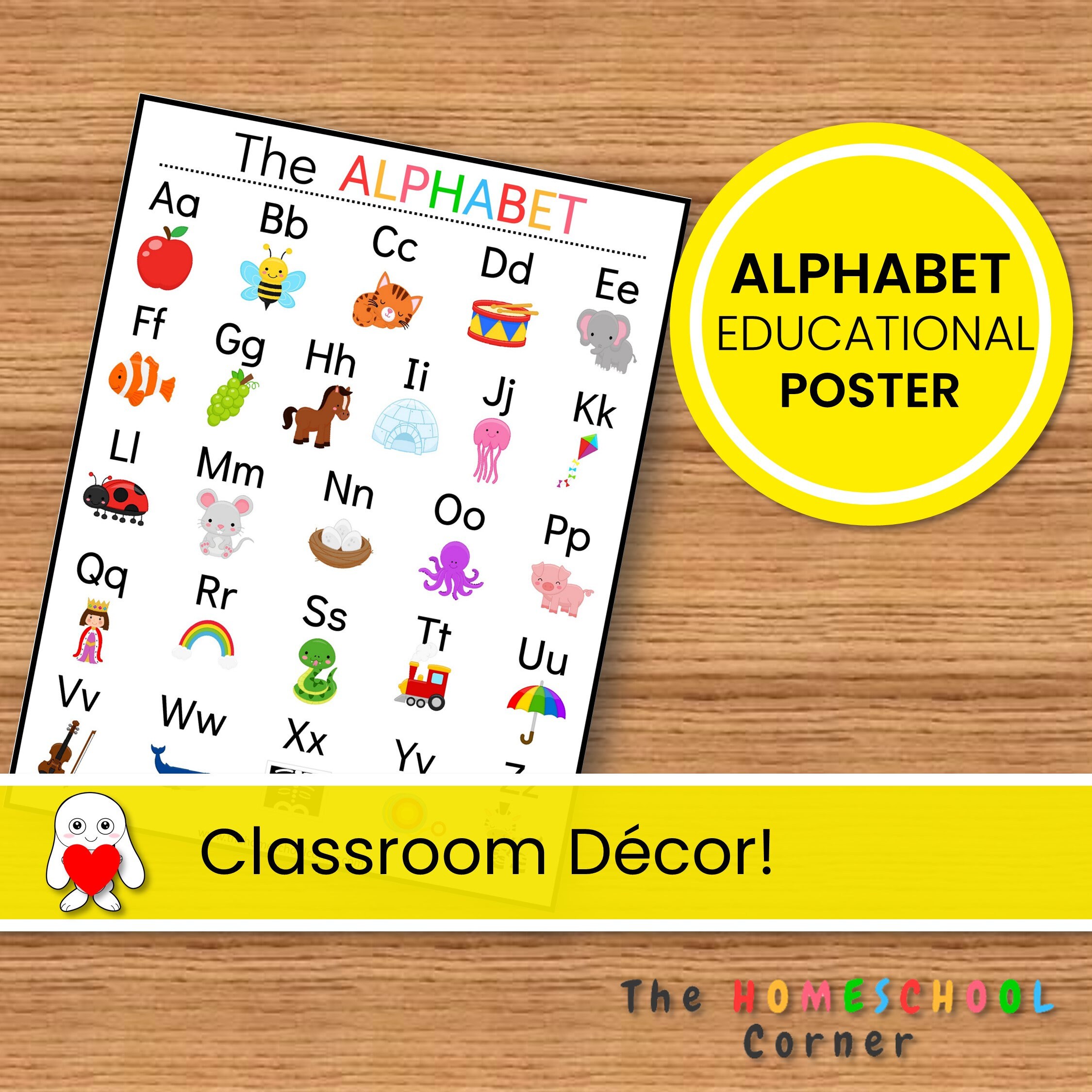Alphabet Chart Printable, Alphabet Poster, ABC Poster, ABC Alphabet ...