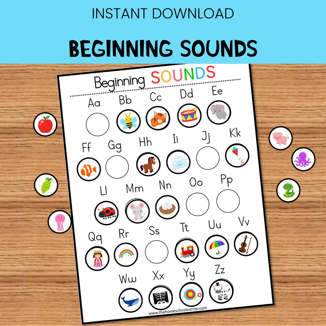 Phonetic Alphabet Game: Beginning Sounds, Preschool Curriculum (PDF) - Etsy