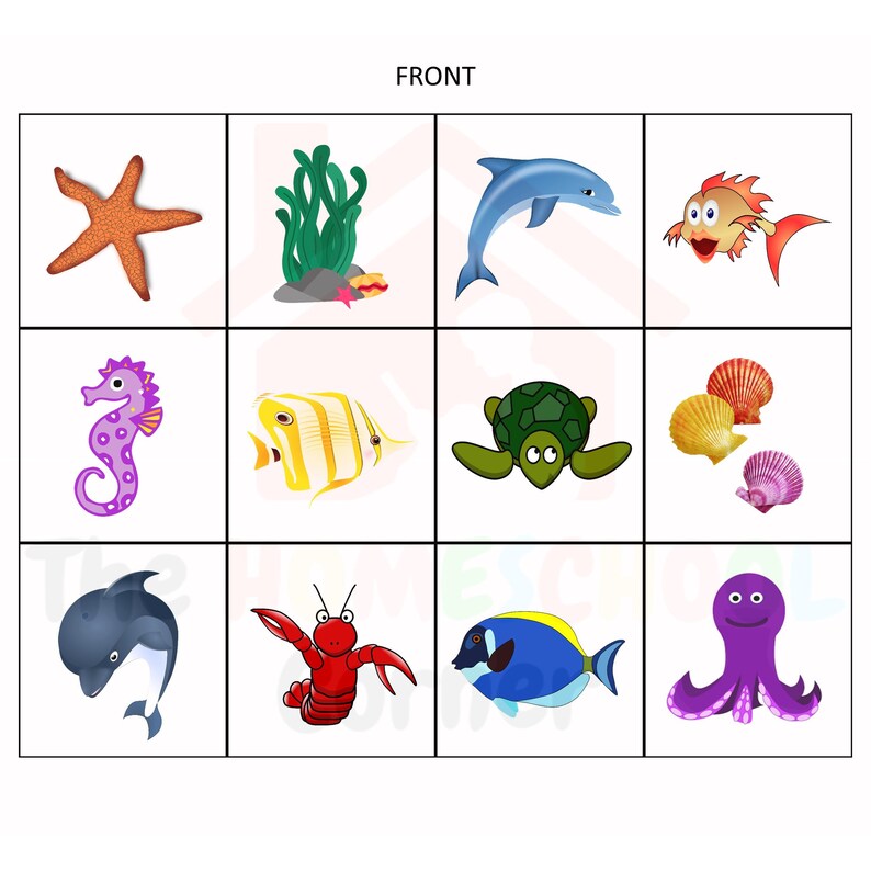 Ocean Life Memory Game, Matching Pictures, Preschool Printables ...