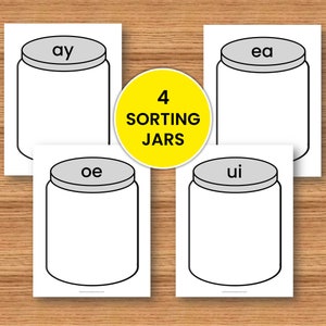 Vowel Digraph Sorting Activity: Long Vowels Ay, Ea, Oe, Ui (printable ...