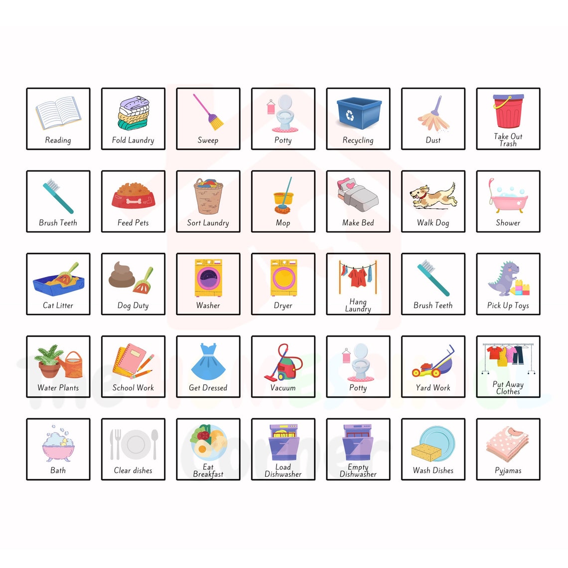 Daily Schedule for Kids With Visual Routine Cards, Morning Afternoon ...