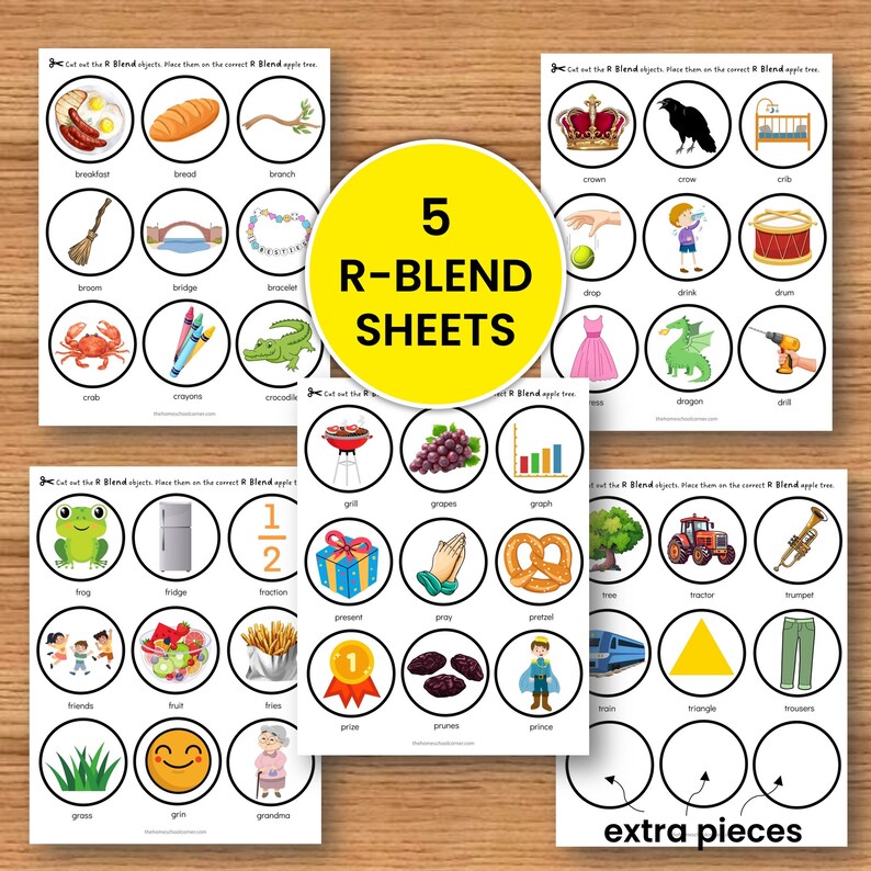R-blends Sorting Activity: Printable Montessori Language Materials (PDF ...