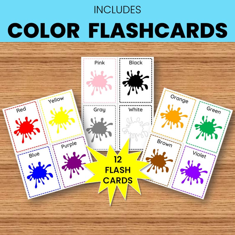 Learn Colors, Colors Chart, Color Flashcards, Color by Number, Color ...