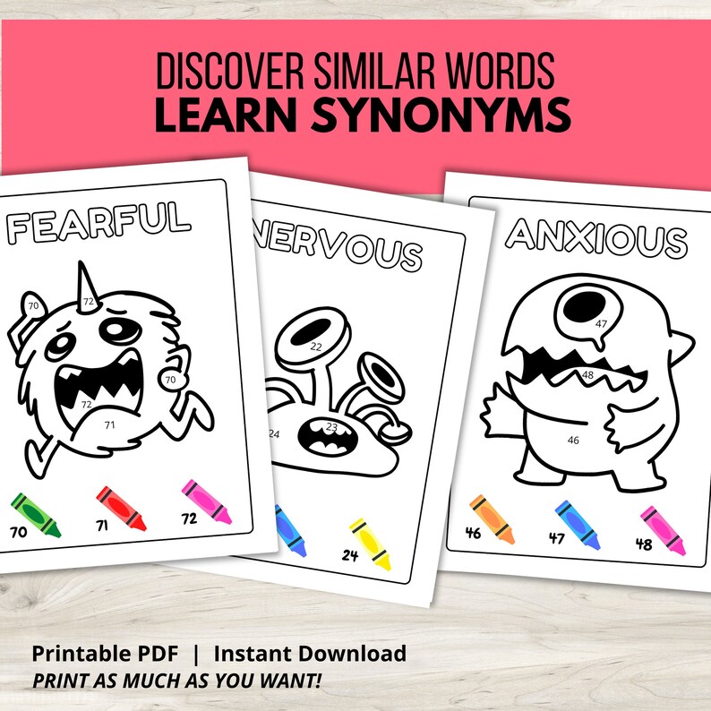 Emotions Coloring Book, Monster Moods Coloring Pages, Kids Mental ...