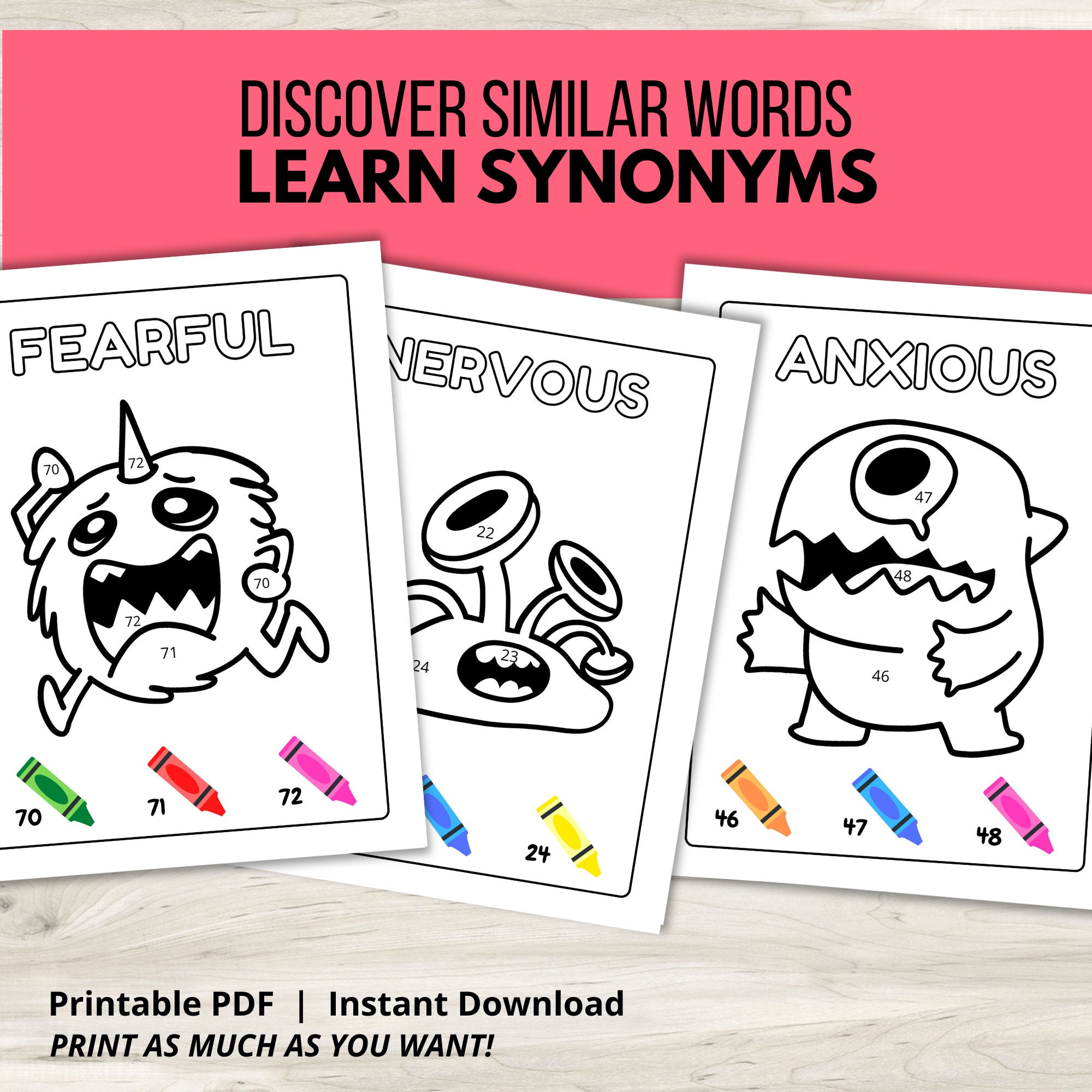 Emotions Coloring Book, Monster Moods Coloring Pages, Kids Mental ...