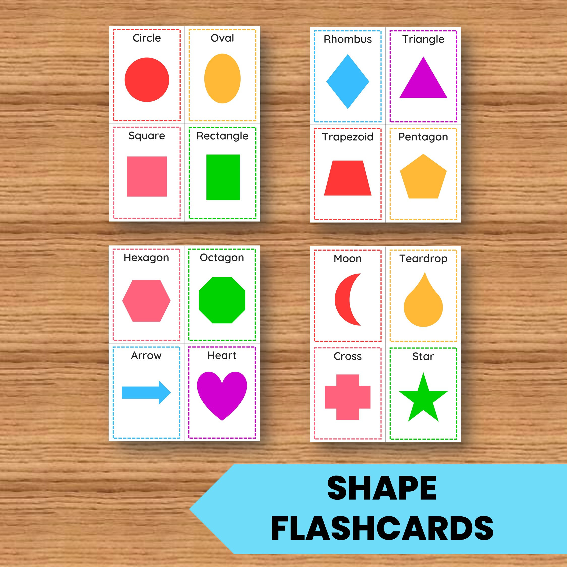 Preschool Flash Cards Bundle: Alphabet, Numbers, Shapes, Colors ...