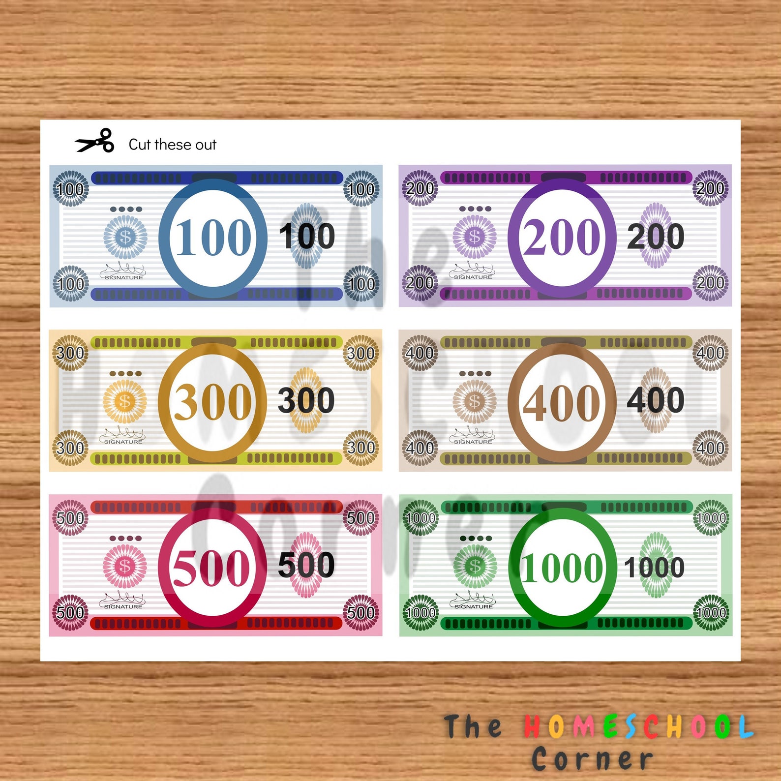 Printable Prop Money, Fake Money, Cash Stuffing, Budget Money, 100, 200 ...