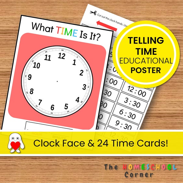 Telling Time Clock Face Printable - Etsy